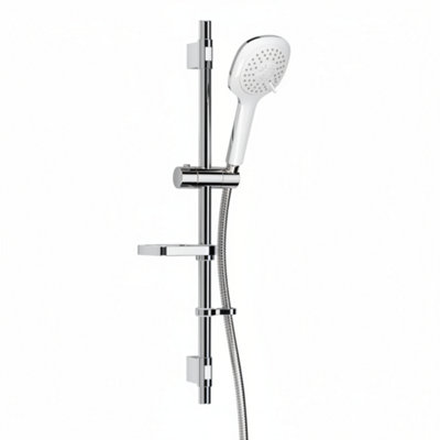 Croydex Modern Chrome Shower Head Set with Hose