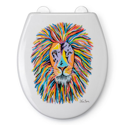 Croydex Steven Brown "Lewis McZoo" Soft Close Toilet Seat with Flexi ...
