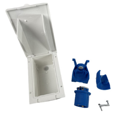 Crusader Mains 240v Inlet Flush Mounted Plug Angled 16A