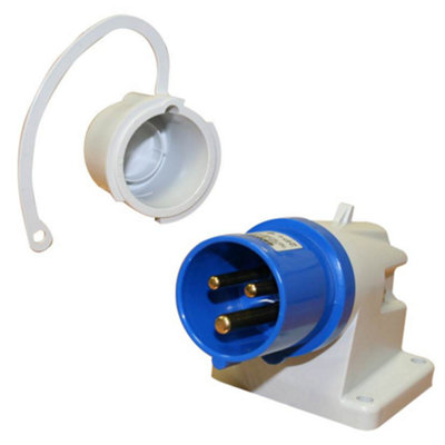 Crusader Mains 240V Inlet Surface Mounted Plug Angled 16A For Caravan ...