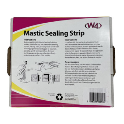 Crusader W4 White Caravan Motorhome Mastic Sealing Strip 19mm x 5m x 2.5mm