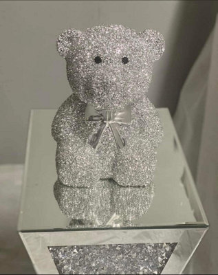 Crushed Crystal Teddy Bear Sparkle Ornament Bling Crushed Diamond