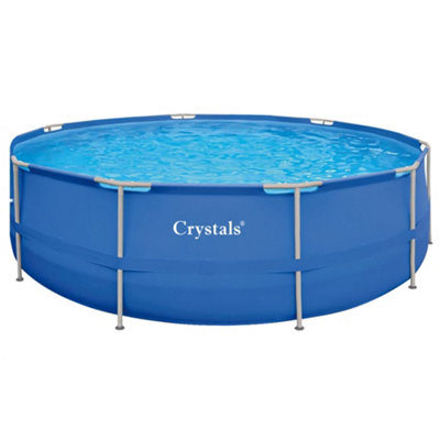 Crystal 10FT Rectangle Steel Frame Swimming Pool, Durable Above Ground ...