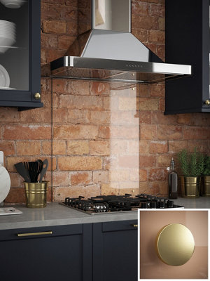 Crystal Clear Toughened Glass Kitchen Splashback (Fixing Kit with ...