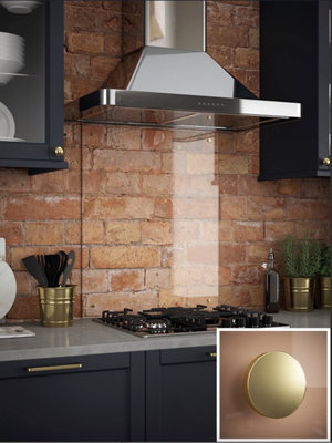 Crystal Clear Toughened Glass Kitchen Splashback (Fixing Kit with ...