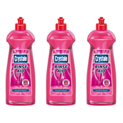 Crystale Dishwasher Rinse Aid - Pink Grapefruit 500ml (Pack of 3)