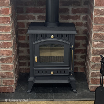 Crytec CA003 7KW Defra Approved Multi-Fuel Wood Stove Log Burner Cast Iron