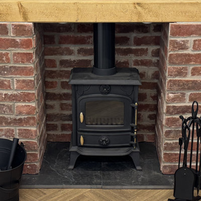 Crytec JA013 5KW Defra Aprroved Multi-Fuel Wood Stove Log Burner Cast Iron