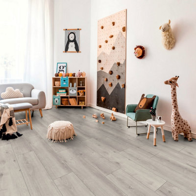 Cuatt Aq D322 Kashmir White Wood Effect Click Laminate Flooring - Plank ...