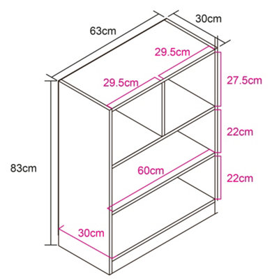 Bookshelf size store