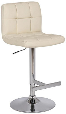 Cuborn Cream Bar Stool Faux Leather