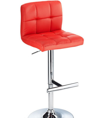 Cuborn Red Bar Stool Faux Leather