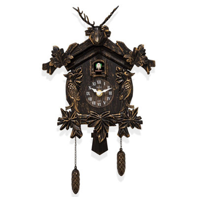 Cuckoo Clock with Lindau Stag Design, Black Forest Style Wall Clock ...
