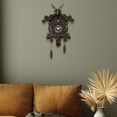 Cuckoo Clock with Lindau Stag Design, Black Forest Style Wall Clock ...