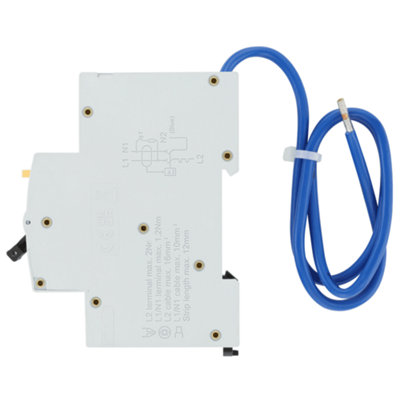 CUCRB20DPA Bidirectional 20A B-Curve RCBO Type A, 2 Pole, 1 Module