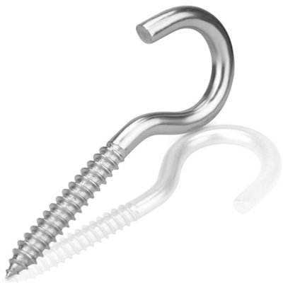 Cup Hooks Screws 80mm x 8.0mm ( Pack of: 8 ) Ceiling Screw In Heavy ...
