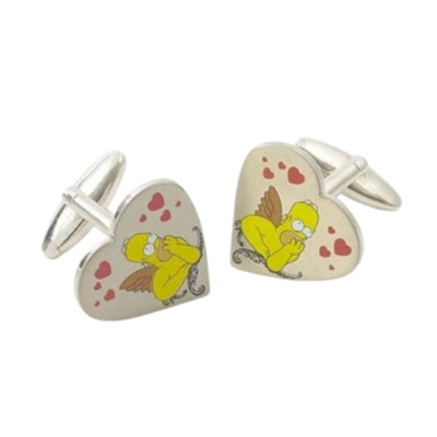 Cupid Homer Simpson Heart shape Cufflinks