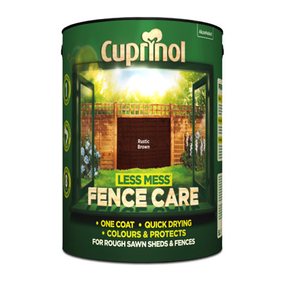 Cuprinol 5194071 Less Mess Fence Care Rustic Brown 6 litre CUPLMFCRB6L ...