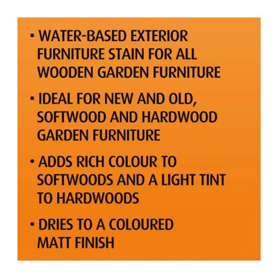 CUPRINOL GARDEN FURNITURE STAIN SOFT & HARDWOOD 750ML ALL COLOURS ...