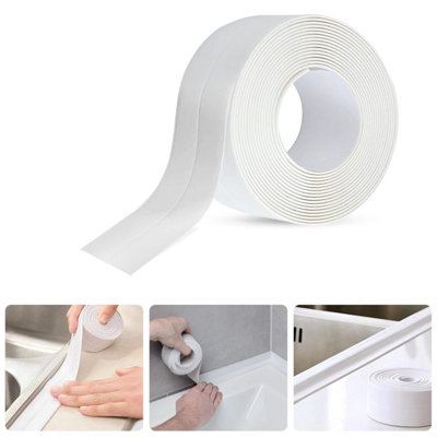 CUQOO 38mm Self Adhesive Bathroom Sealant Tape Waterproof Caulk Strip ...