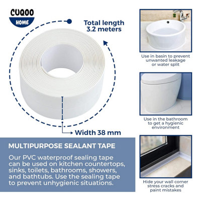 Self-adhesive PVC Sealing Strip Caulk Tape Waterproof Self Adhesive ...