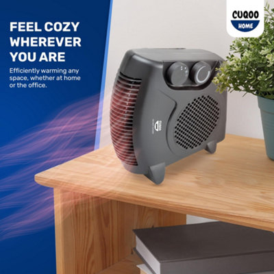 CUQOO Halogen Compact Quarts Heater, 3 Heat Setting Energy Efficient ...
