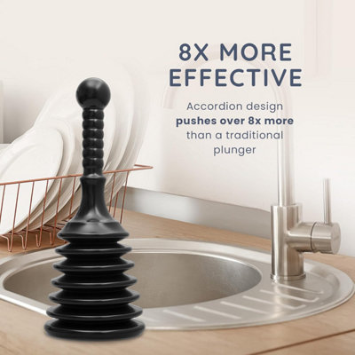 CUQOO Heavy Duty Toilet Plunger Cleaner with Flexible Head Powerful ...