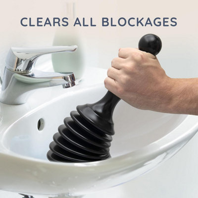 CUQOO Heavy Duty Toilet Plunger Cleaner with Flexible Head Powerful ...