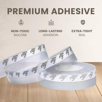 CUQOO Silicone Seal Strip in Clear 10M/33ft Weatherproof Adhesive ...
