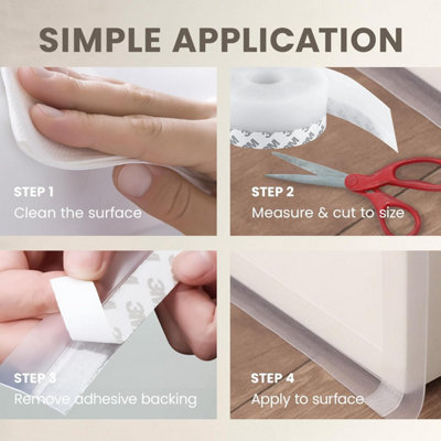 CUQOO Silicone Seal Strip in Clear 10M/33ft Weatherproof Adhesive ...