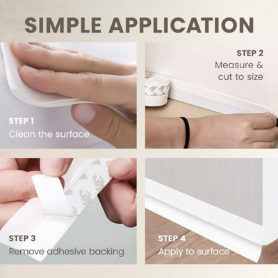 CUQOO Silicone Seal Strip in White 10M/33ft Weatherproof Adhesive ...