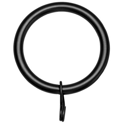 Curtain ring black metal curtain rings 38mm for Curtain Pole Rod - Pack ...