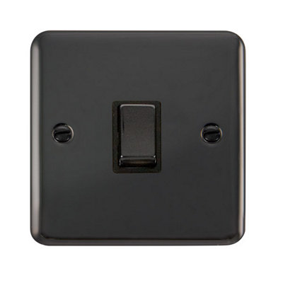 Curved Black Nickel 1 Gang 20A Ingot DP Switch - Black Trim - SE Home ...