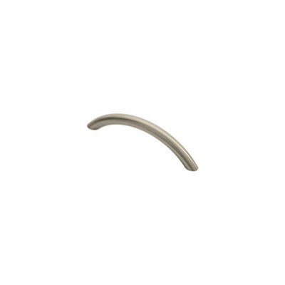 Curved Bow Cabinet Pull Handle 119 x 10mm 96mm Fixing Centres Satin Nickel