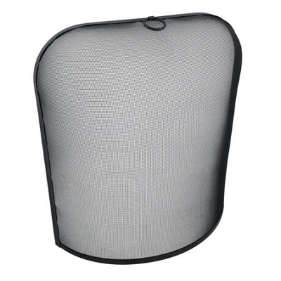Curved Fire Spark Guard Black Freestanding Fireside Fine Mesh Protector ...