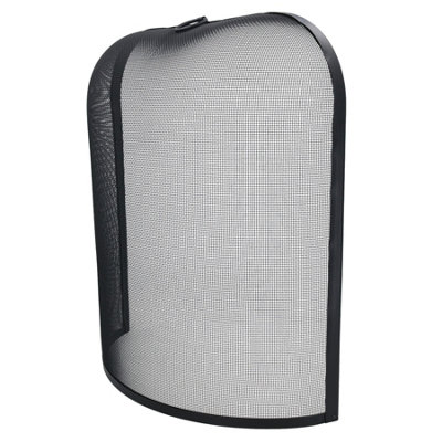 Curved Fire Spark Guard Black Freestanding Fireside Fine Mesh Protector ...
