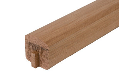 Curved Oak Rails for Glass Handrail and Base Rail Set (H)58mm (W)58mm ...