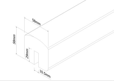 Curved Oak Rails for Glass Handrail and Base Rail Set (H)58mm (W)58mm ...