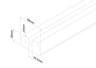 Curved Oak Rails for Glass Handrail and Base Rail Set (H)58mm (W)58mm ...