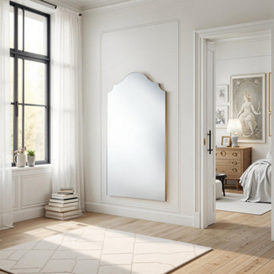 Curved Precious Gold Arched Full Length Mirror