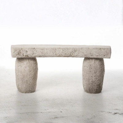 Curved Stone Garden Bench Seat Fine Detailed 45 cm Tall 130 kg