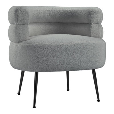 Curved Upholstered Single Sofa Accent Chair