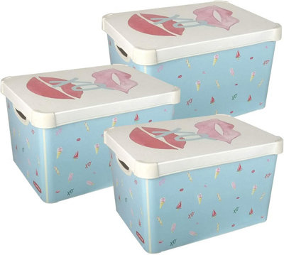 Curver 22L Deco 'XO Kiss' Themed Storage Boxes
