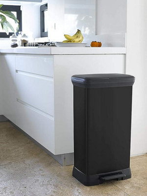 Curver Metal Effect 70% Recycled Kitchen Pedal Touch Deco Bin 50 Litres ...
