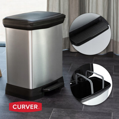 CURVER Pedal Bin Metal Appearance Polypropylene 30 L