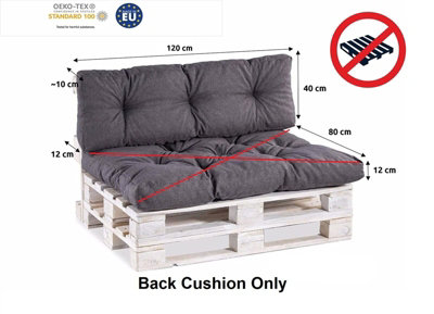 Cushion Bench Pad Backrest for Garden Pallet Sofa 120 x 40 Grey Tufted ...