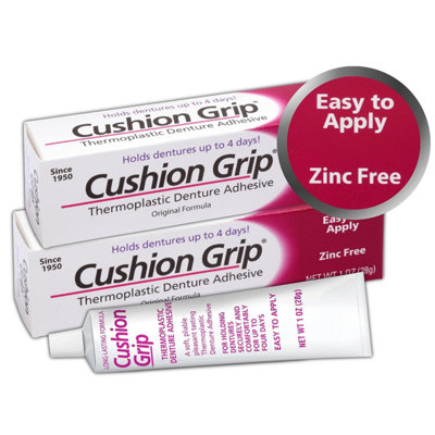 Cushion Grip Thermoplastic Denture Adhesive, 1 oz - Refits and Tightens ...