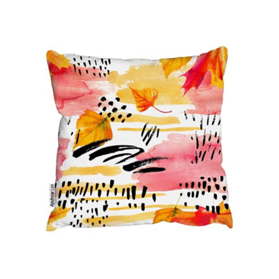 Cushions - Abstract fall seamless pattern in Bright autumn colours ...