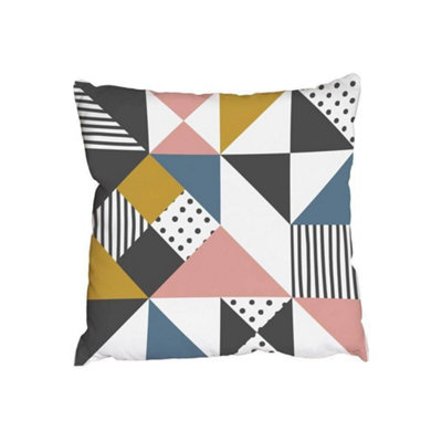 Cushions - Abstract triangle and drawn stripe (Cushion) / 60cm x 60cm