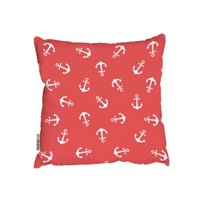 Cushions - Anchors pattern red (Cushion) / 60cm x 60cm | DIY at B&Q